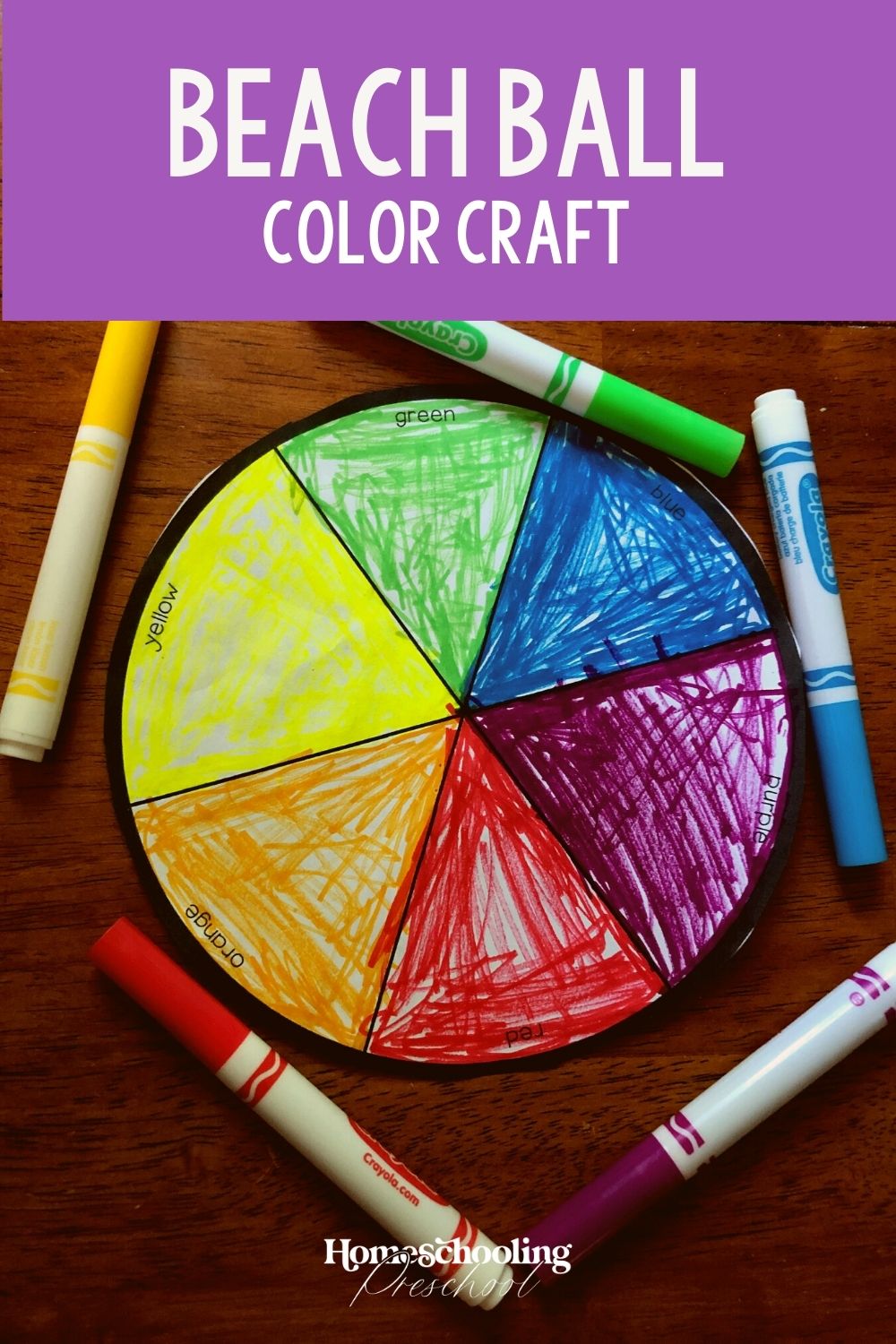 Beach Ball Color Craft - Homeschooling Preschool