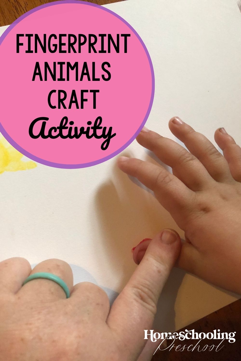 Fingerprint Animal Craft Activity - Homeschooling Preschool