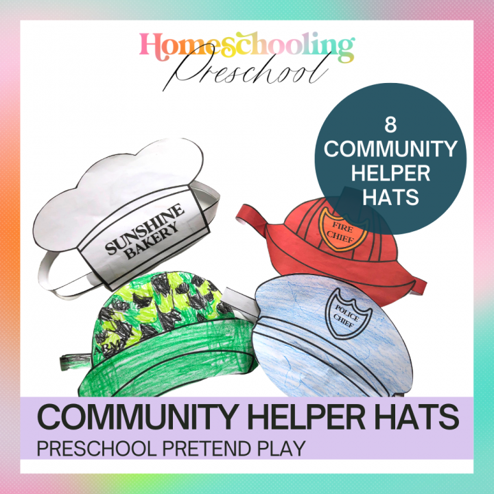 Community Helper Hats - Homeschooling Preschool