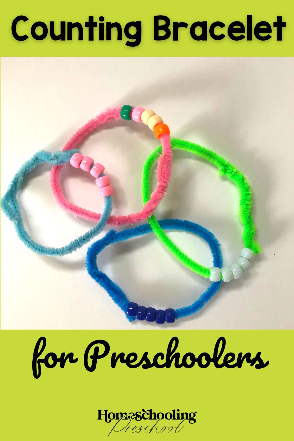 Counting Bracelet for Preschoolers - Homeschooling Preschool