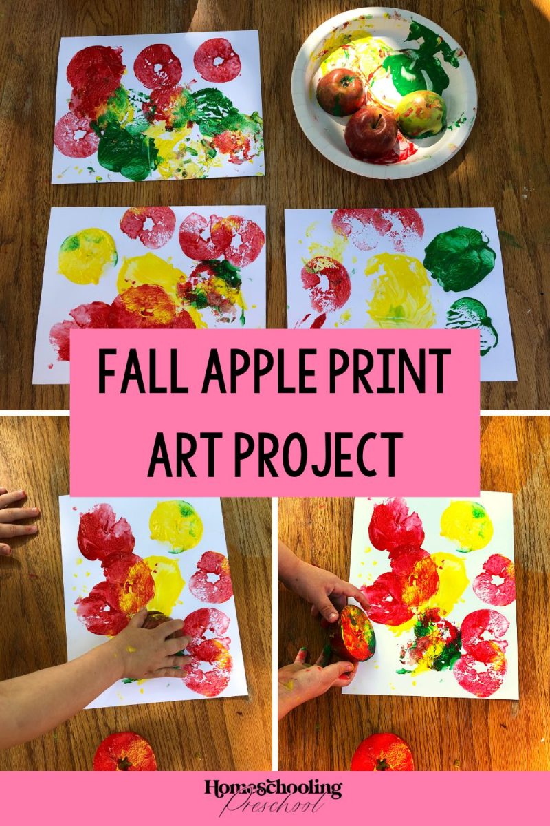 Fall Apple Print Art Project - Homeschooling Preschool