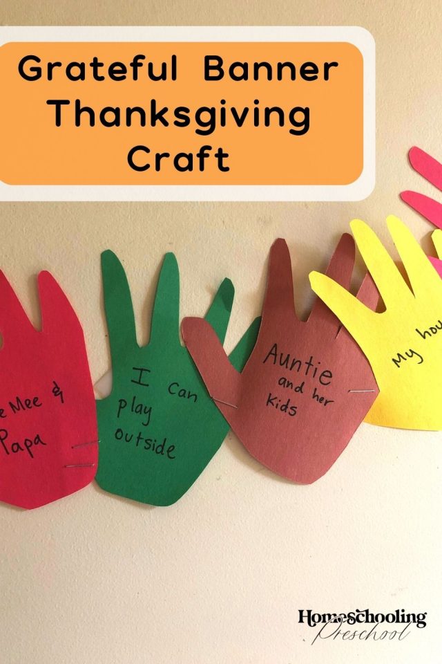 Grateful Banner Thanksgiving Craft - Homeschooling Preschool