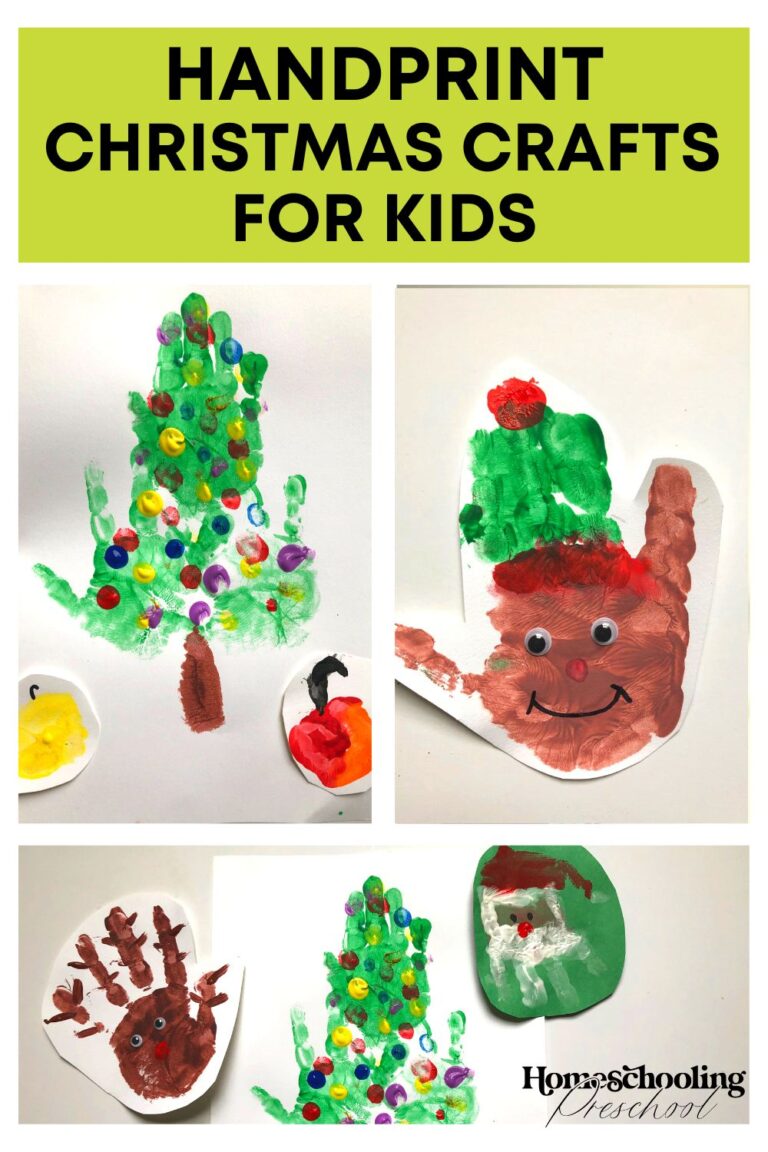 Handprint Christmas Crafts for Kids - Homeschooling Preschool