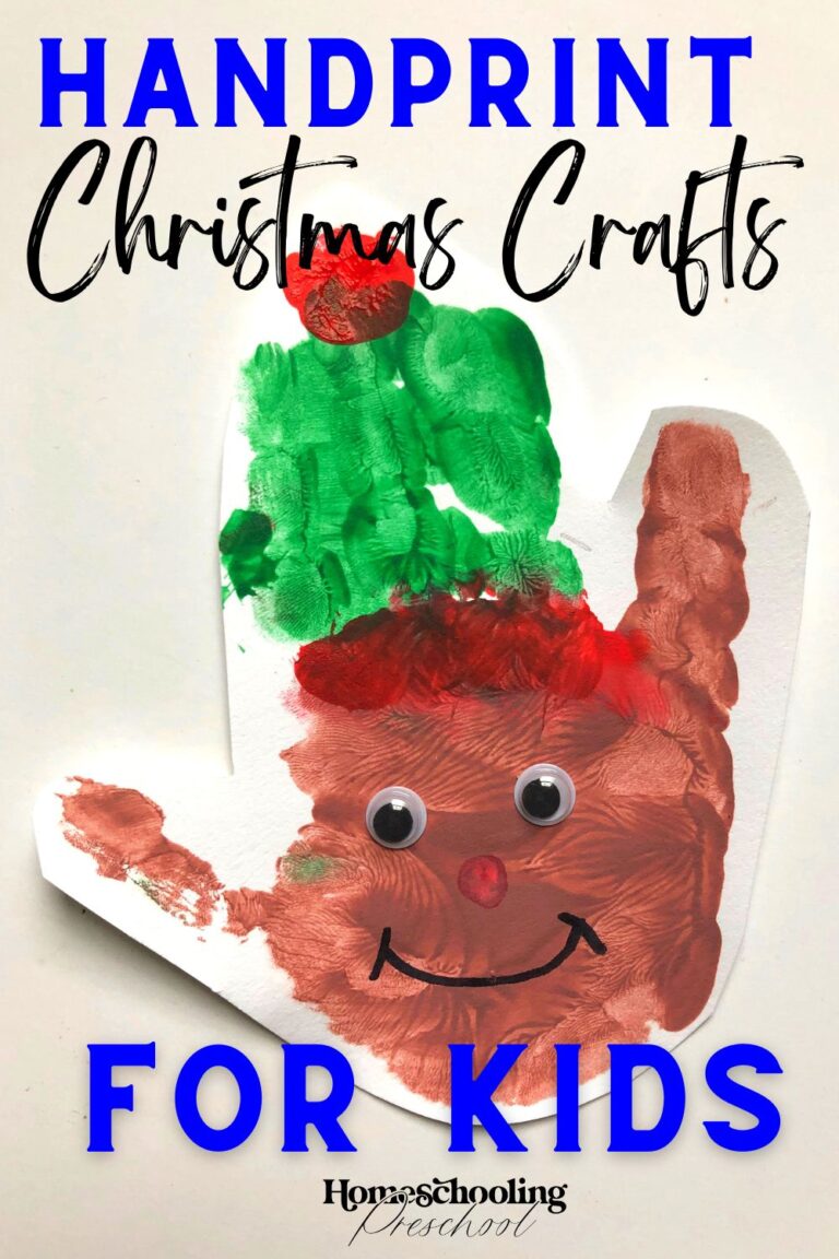 Handprint Christmas Crafts for Kids - Homeschooling Preschool