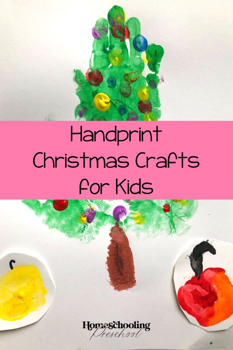 Handprint Christmas Crafts for Kids - Homeschooling Preschool