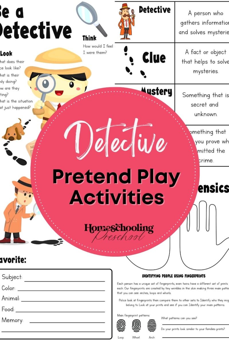 Detective Pretend Play Activities - Homeschooling Preschool