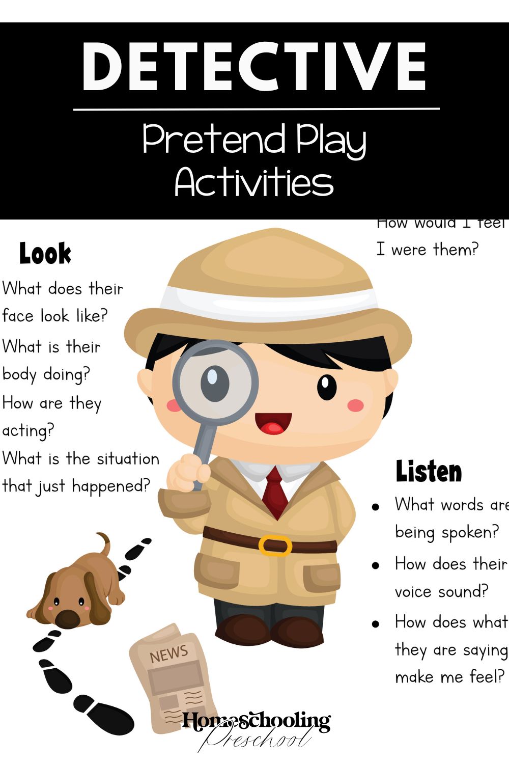 Detective Pretend Play Activities - Homeschooling Preschool