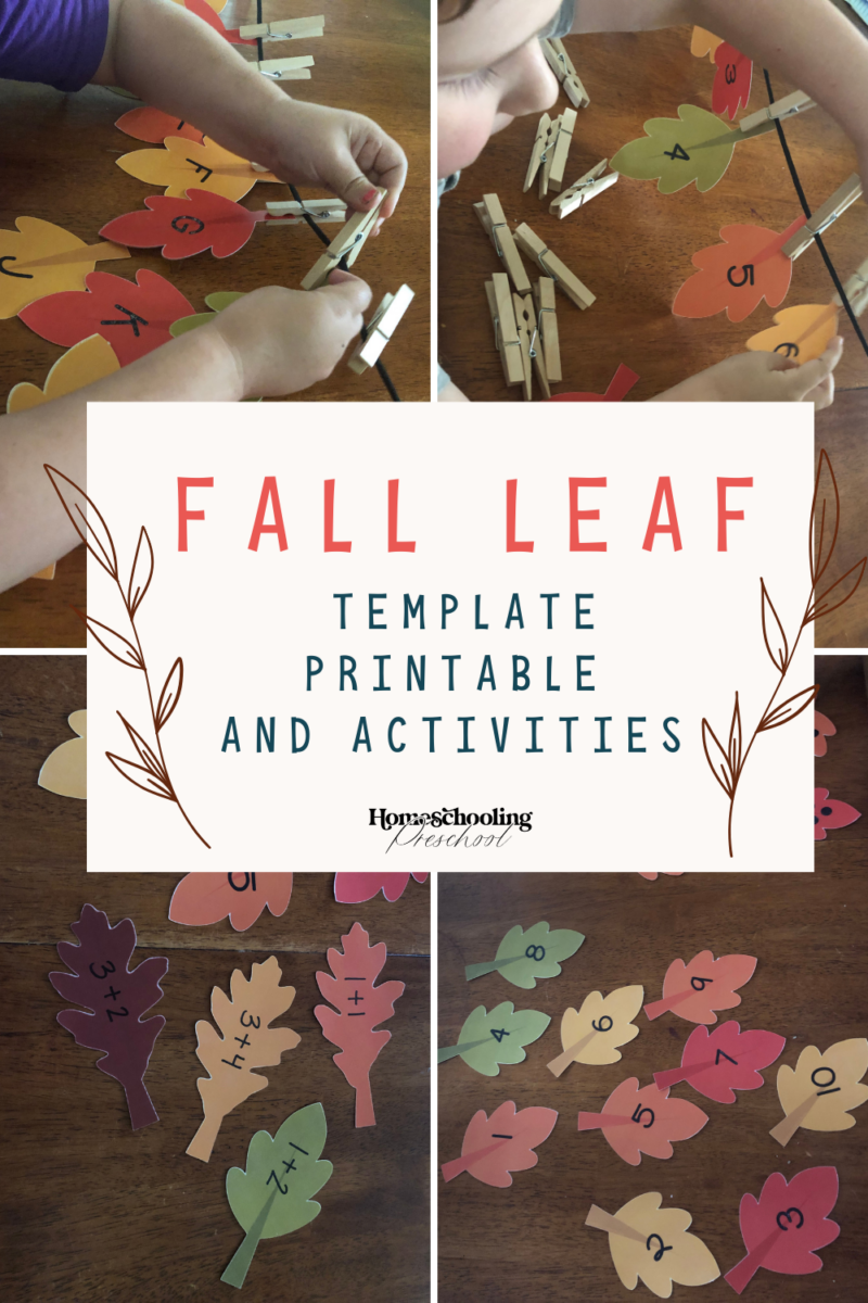 Fall Leaf Template Printable and Activities - Homeschooling Preschool