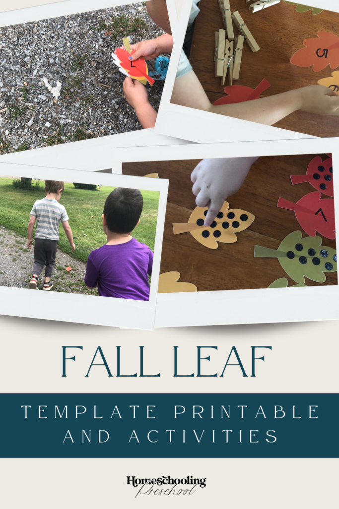 Fall Leaf Template Printable and Activities - Homeschooling Preschool