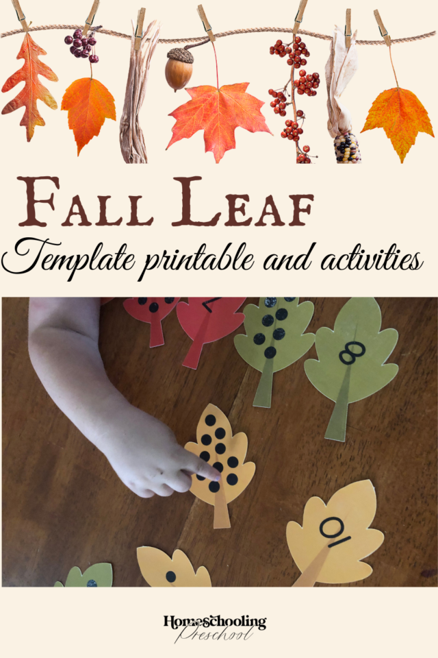 Fall Leaf Template Printable and Activities - Homeschooling Preschool