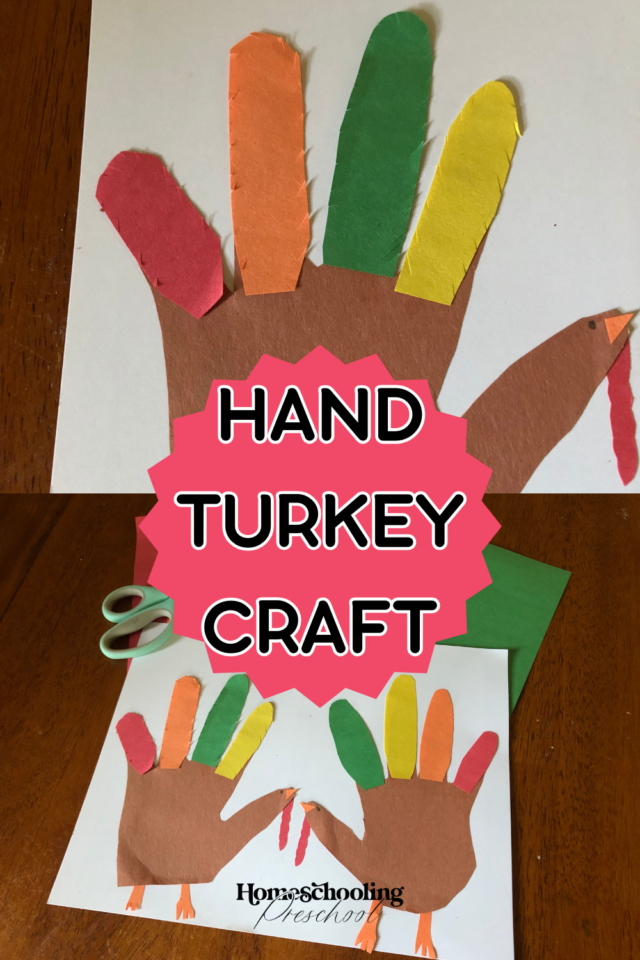 Hand Turkey Craft - Homeschooling Preschool