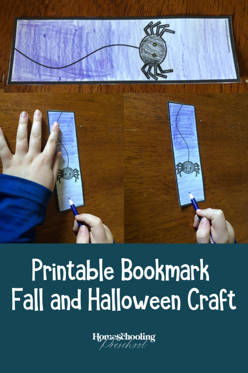 Printable Bookmark Fall and Halloween Craft - Homeschooling Preschool