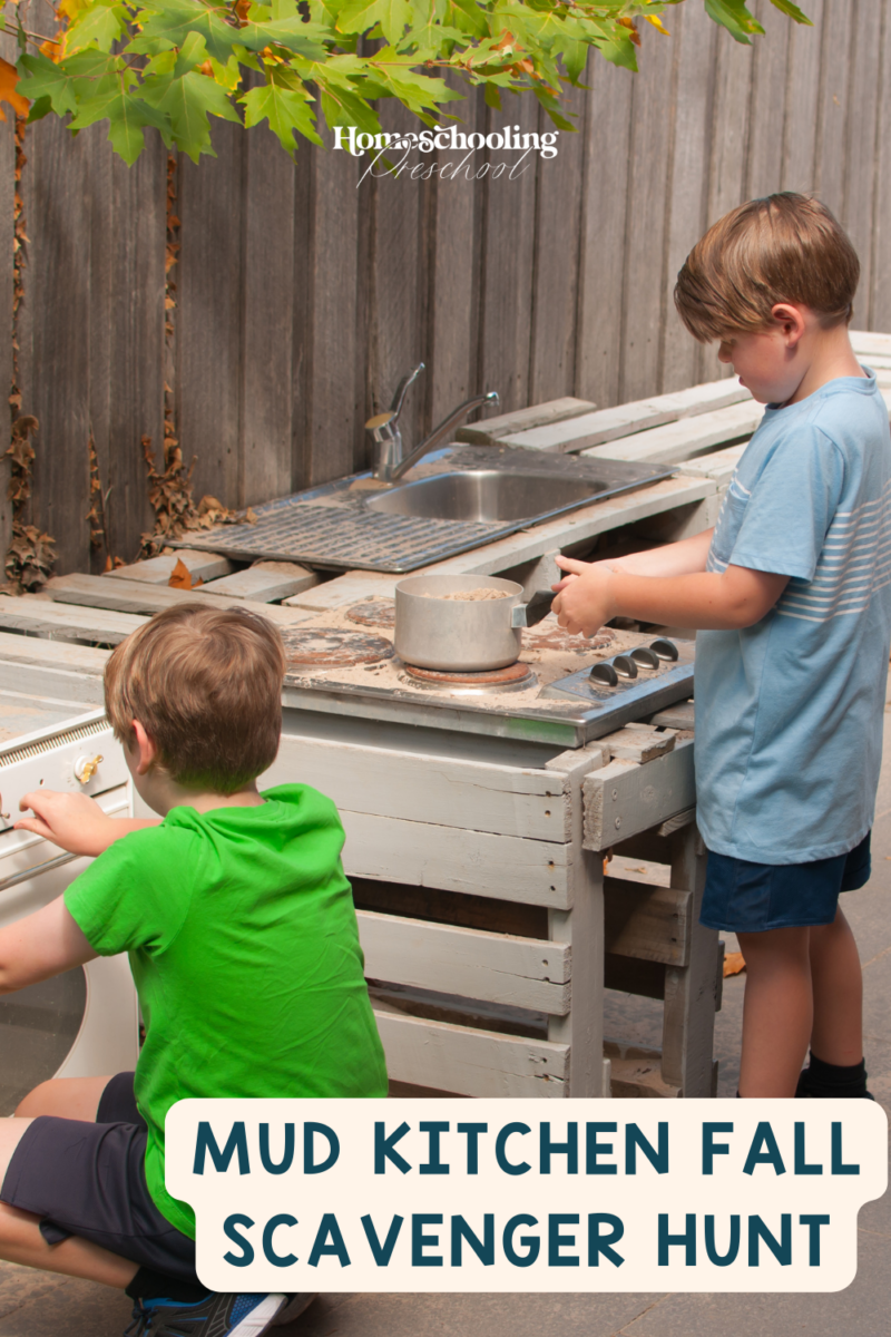 Mud Kitchen Fall Scavenger Hunt - Homeschooling Preschool