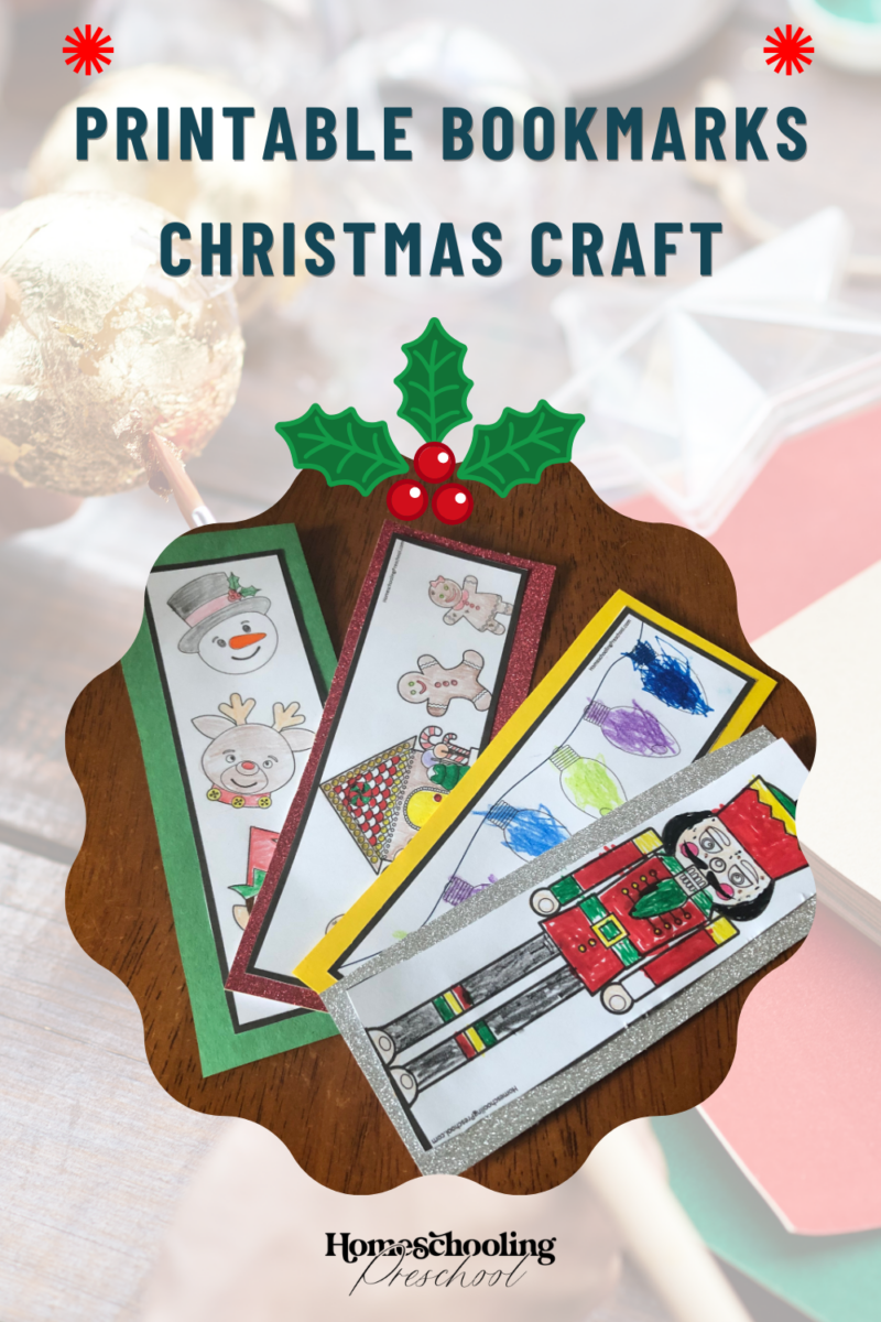 Printable Bookmarks Christmas Craft - Homeschooling Preschool