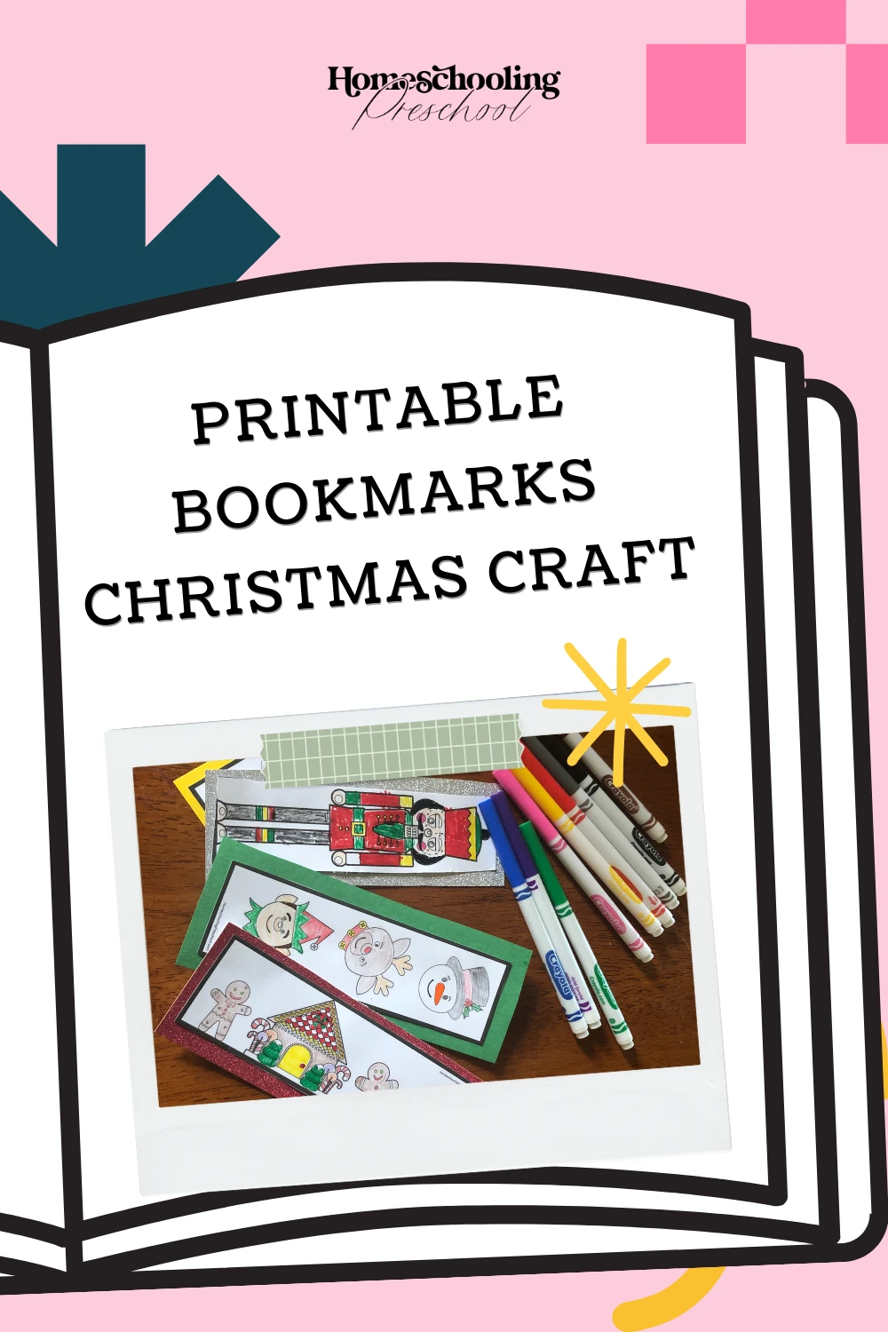 Printable Bookmarks Christmas Craft - Homeschooling Preschool