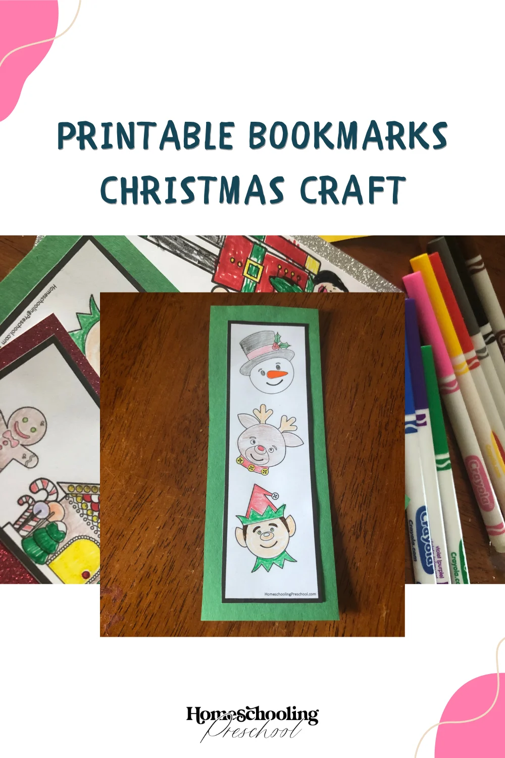 Printable Bookmarks Christmas Craft - Homeschooling Preschool