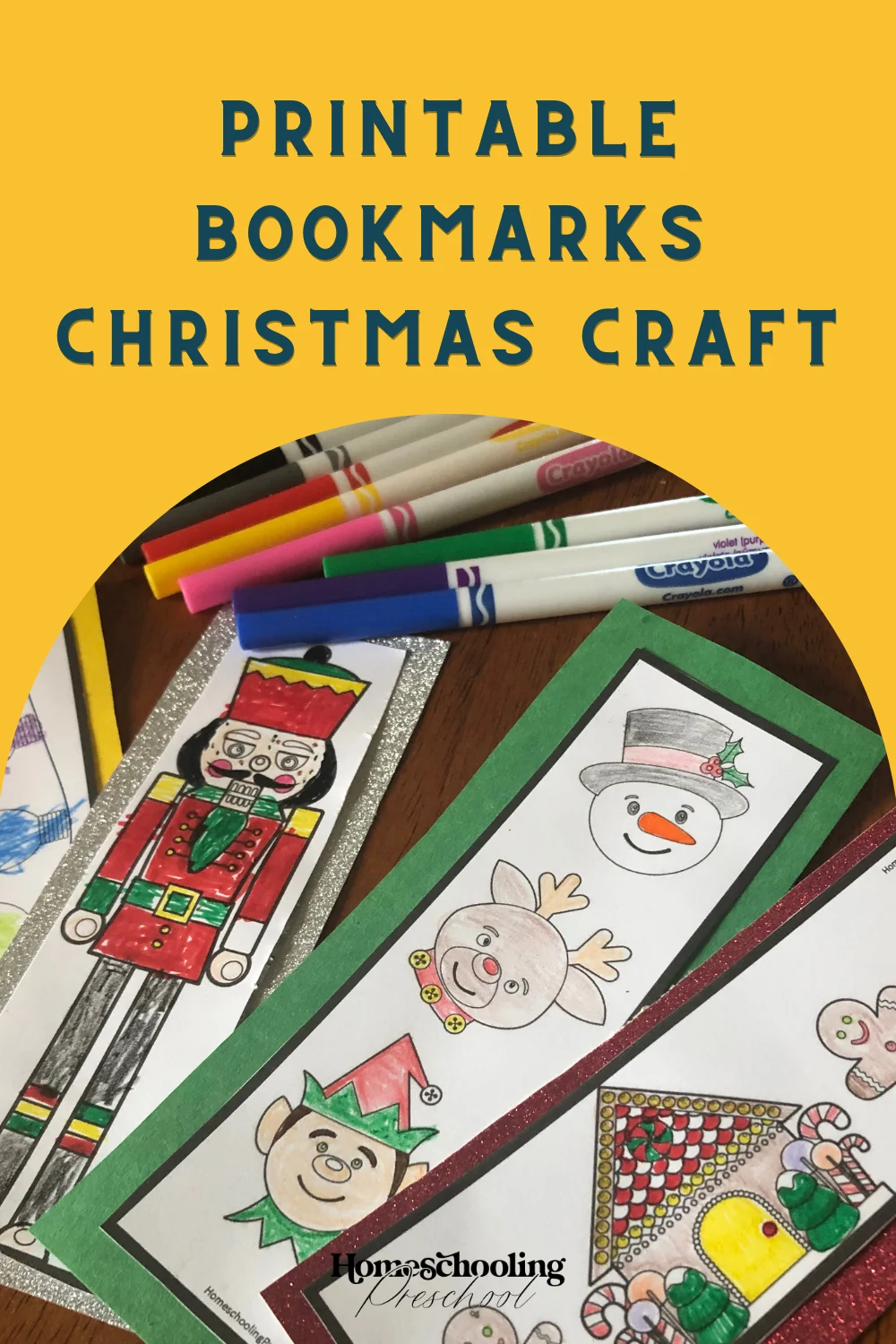 Printable Bookmarks Christmas Craft - Homeschooling Preschool
