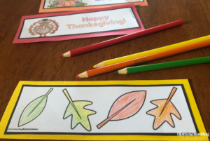 Thanksgiving Craft: Printable Coloring Bookmark - Homeschooling Preschool