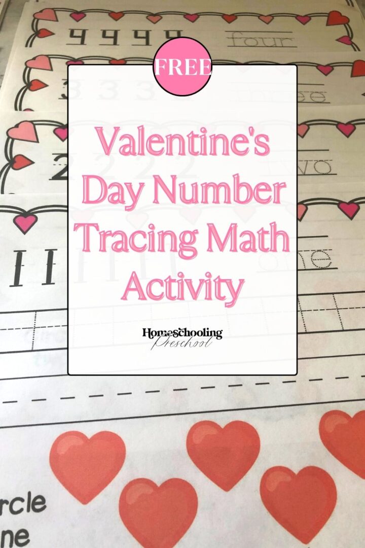 Free Valentine's Day Number Tracing Math Activity - Homeschooling Preschool