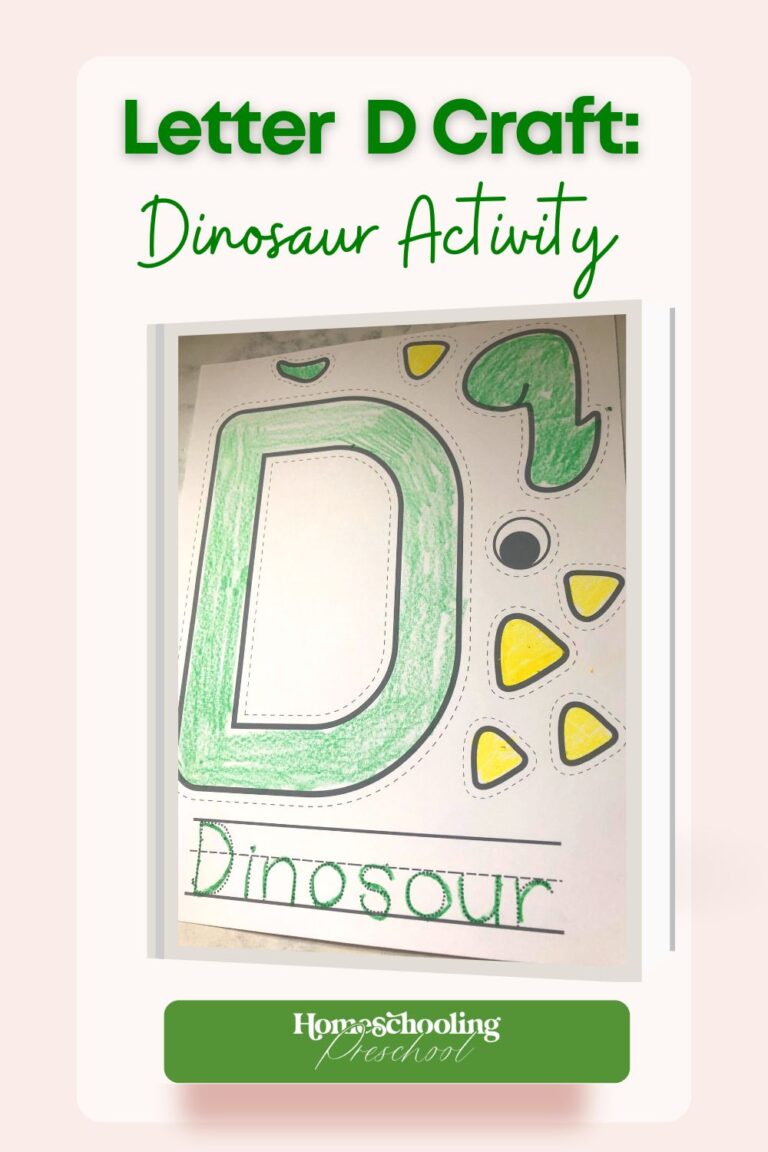 Letter D Craft: Dinosaur Activity - Homeschooling Preschool