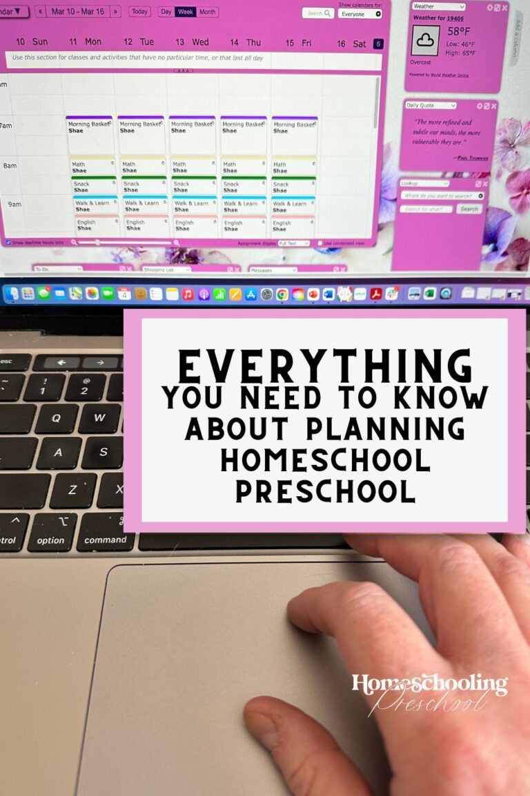 Everything You Need to Know About Homeschool Planning for Preschool