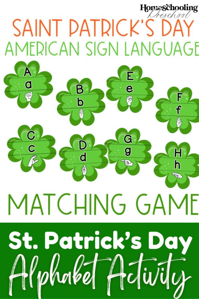St. Patrick's Day Alphabet Activity - Homeschooling Preschool