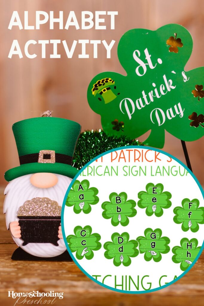 St. Patrick's Day Alphabet Activity - Homeschooling Preschool