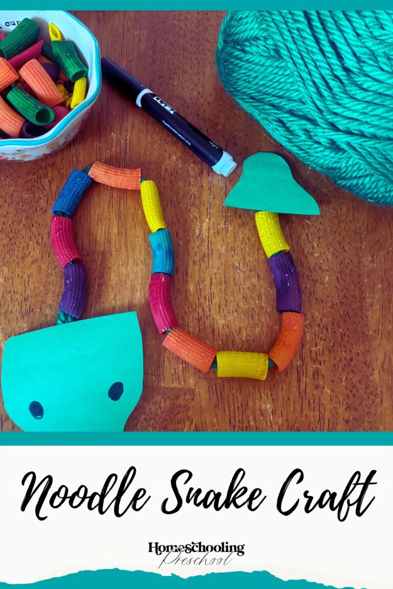 Noodle Snake Craft - Homeschooling Preschool