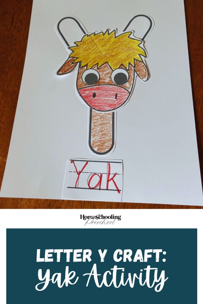 Letter Y Craft: Yak Activity - Homeschooling Preschool