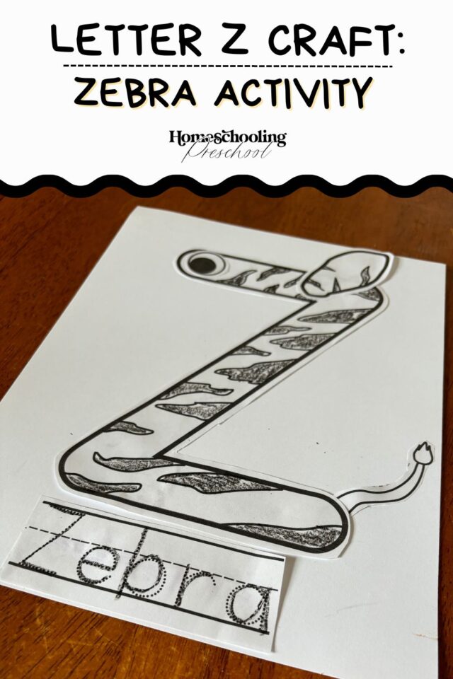 Letter Z Craft: Zebra Activity - Homeschooling Preschool