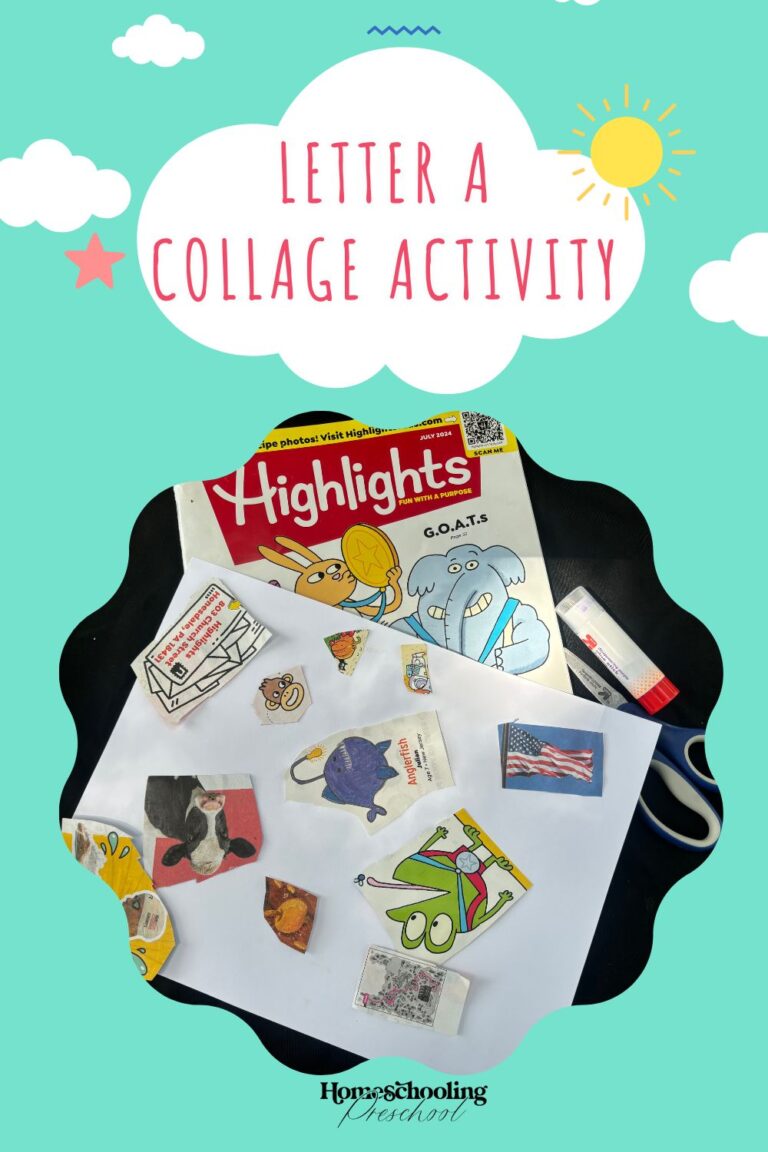 Letter A Collage Activity - Homeschooling Preschool