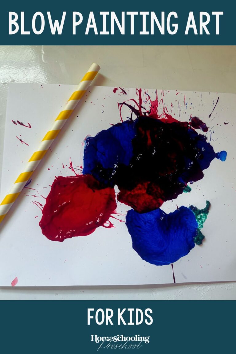 Blow Painting for Kids - Homeschooling Preschool