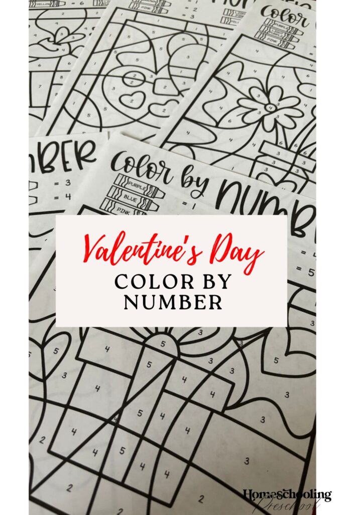 Valentine's Day Color by Number - Homeschooling Preschool
