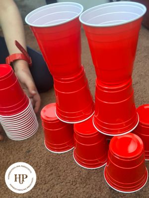 Cup Stacking STEM Challenge - Homeschooling Preschool